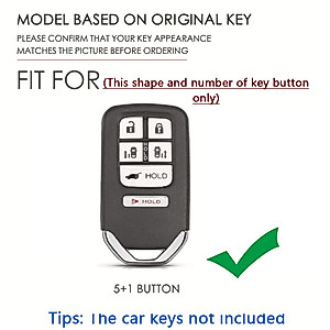 SANRILY Leather Key Fob Case, Blue - Premium Crazy Horse for Honda Odyssey 7 Buttons Smart Key 2018-2022 Keyless Protection, Unisex Accessory