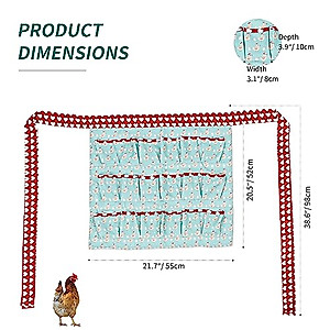 Harfesto Egg Apron for Fresh Eggs, 18 Deep Pockets Egg Collecting Apron for Women, Egg Gathering Apron for Chicken Duck Goose Quail Eggs, Adult