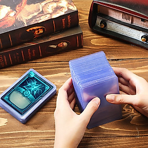 Hard Trading Cards Sleeves Plastic Card Hard Case Cover 3x4 Collector Playing Card Sleeves Protector for Baseball Football Basketball Sport Cards with Mini Easels Display Stand Holder(15 Pieces)