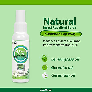 Mosquito Repellent Spray for Body, Insect Repellent Spray Natural Bug Repellent for Skin DEET-Free Travel Size 2 Fl Oz (2 Pack)