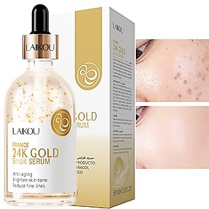 MIESCHER Snail Serum for Face,Hyaluronic Acid Serum with Vitamin B3 Oil Niacinamide Serum Facial 24k Gold Snail Collagen Reduces Fine Lines Brightening Nourishing Hydrating Face Serum Skincare Product
