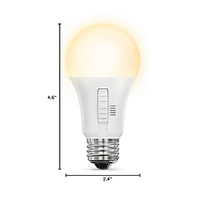 Feit Electric A19 LED Light Bulb, 100W Equivalent, Non-Dimmable, 5CCT, E26 Medium Base, 90 CRI, 1500 Lumens, Standard Light Bulb with Switch on Bulb, 13-Year Lifetime, OM100/5CCT/15KLED/2, 2 Pack