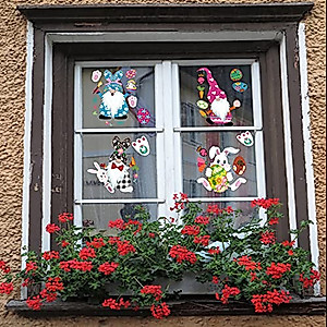 DmHirmg Easter Window Clings,Upgraded Static Easter Window Sticker,Window Sticker for Decorations 9 Sheets
