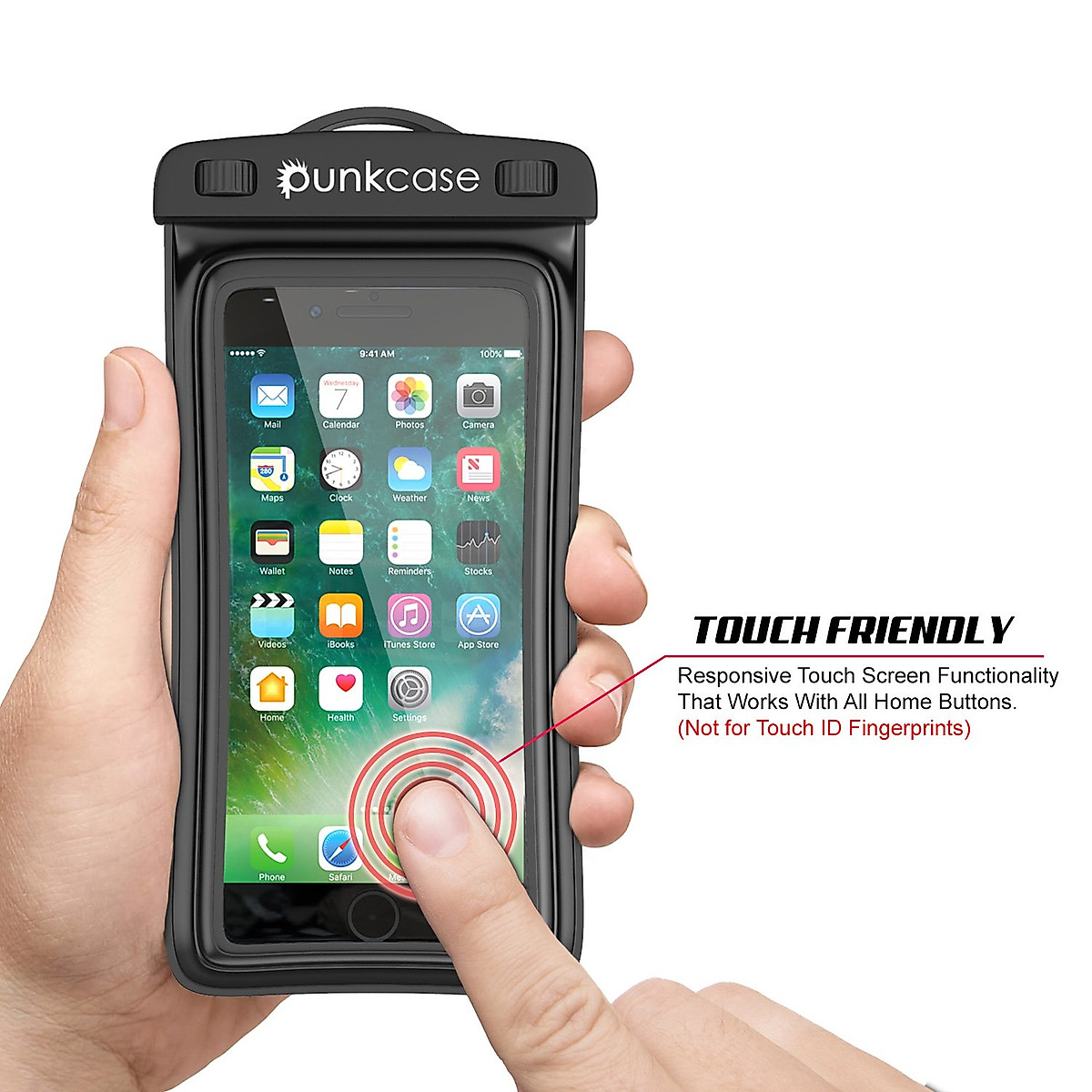 Waterproof Phone Pouch, PunkBag Universal Floating Dry Case Bag for Most Cell Phones incl. iPhone 8 Plus & Samsung Galaxy S9 | Perfect for Keeping Your Cellphone & Valuables Dry and Safe [Black]