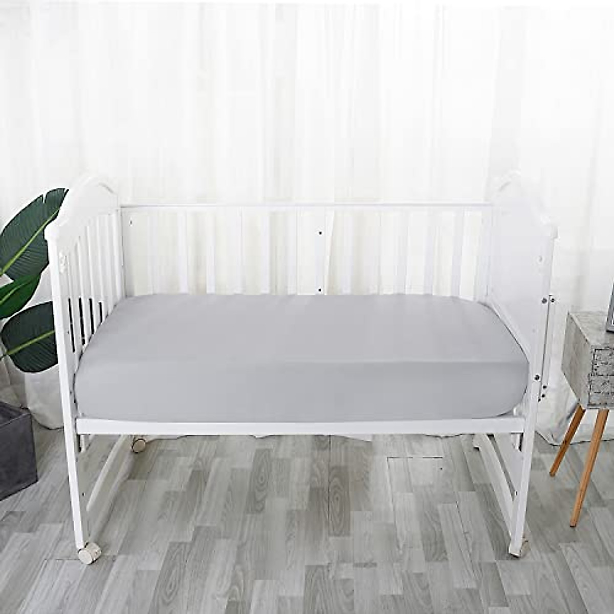 Crib Sheets, Crib Sheets for Boys | Baby Boy Crib Sheets | Microfiber Crib Fitted Sheet for Standard Crib and Toddler Mattress (Gray and Navy, 2 Pack)