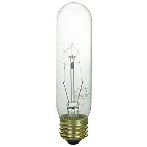 Sunlite 60T10/CL Incandescent 60-Watt, Medium Based, T10 Tubular Bulb, Clear