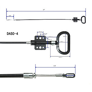 KUANYUOO Recliner Sofa and Reclined Chair Replacement Cable D Handle Pull Type, O-Shaped End,Total Cable Length(Include Handle):27inch,Exposed Cable Length:2.5inch DASO-4, 2Pcs