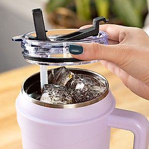 Hydrapeak Roadster 40oz Stainless Steel Tumbler Double Wall Vacuum Insulated Water Bottle With Handle And 2 in 1 Straw Lid (Sage)