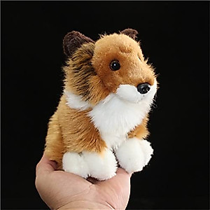 Whrigud Cute Shetland Dog Stuffed Animal Plush Pillow Toy 7'' Kawaii Shetland Sheepdog Plush Stuffed Border Collie Puppy Pillow Plushies Toys for Kids Gifts Home Decor