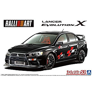 Aoshima Bunka Kyozai 1/24 The Tune Car Series No. 52 Mitsubishi Rally Art CZ4A Lancer Evolution X 2007 Plastic Model