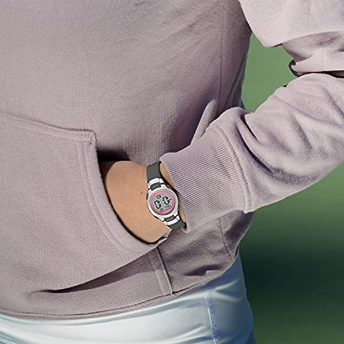 Armitron Sport Women's Quartz Sport Watch with Resin Strap, Gray, 12 (Model: 45/7012PGY)