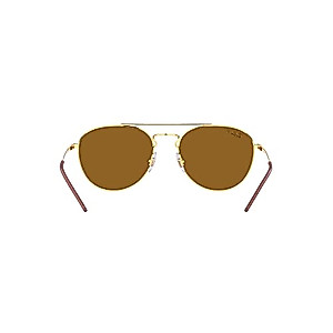 Ray-Ban RB3589 Square Sunglasses, Gold/Dark Brown Polarized, 55 mm