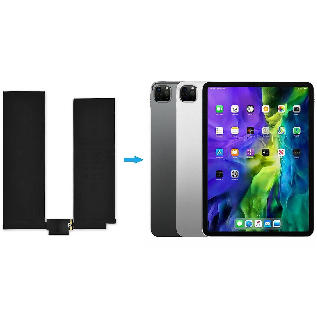 TTIMORE A2224 Battery for iPad Pro 11" 2nd Gen 2020 A2068 A2228 A2232 A2233