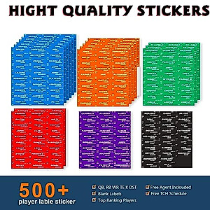 Fantasy Football Draft Board 2023-2024 Kit - 2023 Season XL Fantasy Football Draft Board 3.2 x 2.66 Feet- 500+ Player Stickers - 12 Team x 20 Rounds