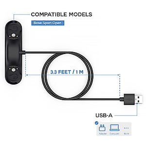 TUSITA Magnetic Charger Charging Base Compatible with Bose Sport Open Earbuds - 1M
