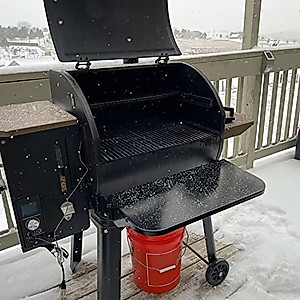 HECASA Black Folding Shelf Pellet Grill Grille Front Shelf Compatible with All 24” Camp Chef Grills Powder Coated Steel Replacement for PGFS24