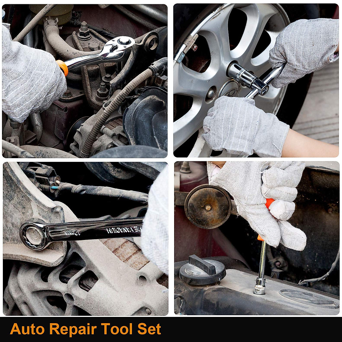 205 Piece Mechanics Tool Set, Socket Wrench Auto Repair Tool Pliers Combination Mixed Hand Tool Set Kit with Box Organizer Storage Case