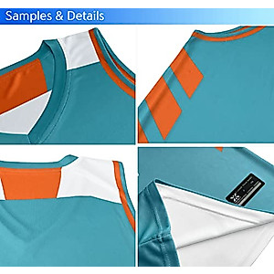 KXK Men's Blank Reversible Basketball Jersey Team Uniform Athletic Hip Hop Basketball Shirts S-4XL Aqua/White