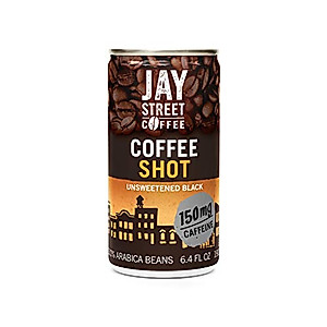 Jay Street Coffee, Coffee Shot, Unsweetened Black, 6.4 Ounce (Pack of 20)