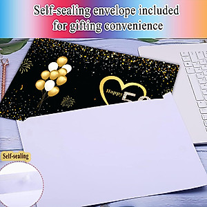 Jumbo 50th Birthday Card with Envelope, Giant Birthday Party Greeting Card, Extra Large Guest Book Message Greeting Cards,Big Birthday Gifts Card for Women Men,Happy Birthday Party Decorations