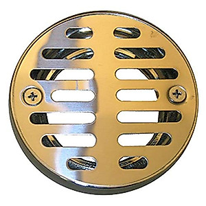 LASCO 03-1243 3-1/4-Inch with 2 Screws Shower Drain Grate, Chrome Plated
