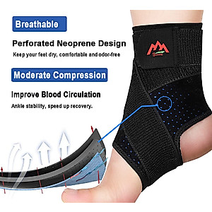 Sinvic Ankle Brace, 2PCS Ankle Braces for Men & Women, Adjustable Compression Ankle Wrap Support for Ankle Protection, Breathable & Comfortable, Ankle Support Brace for Sprains