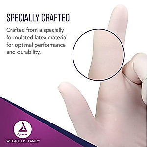 Dynarex Safe-Touch Disposable Latex Exam Gloves, Powder-Free, Used in Healthcare and Professional Settings, Bisque, Large, 1 Case, 10 Boxes of 100 Gloves