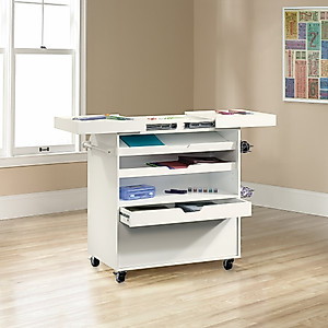 Sauder Craft Pro Series Craft Cart, Soft White finish