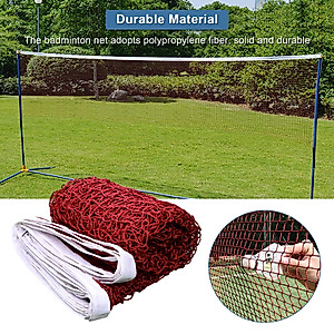 Luqeeg Portable Badminton Net - Outdoor Volleyball Net for Backyard and Beach, Professional Tennis Net for Tennis, Soccer Tennis, Kids Volleyball - 6.5x0.5m(Red)