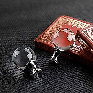 【2 Pack】PEESIN Lamp Finials, 1/4-27 Inch Threaded Base Glass Ball Lamp Finials Decorative, Finials for Lamps with Chrome Base, Lamp Shade Finials Decorative for Table or Floor Lamps