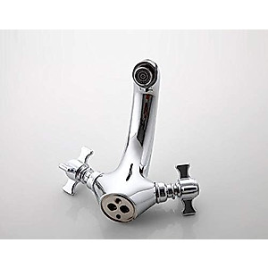 Kitchen Taps Silver Brass Bathroom Fixtures Basin Faucet Dual Handle Hot and Cold Water Tap Mixer for Bath Room Faucet