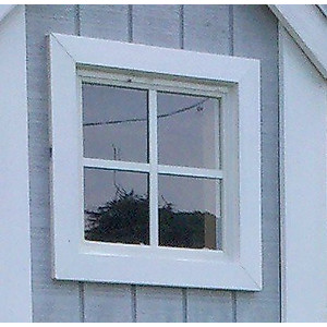 Square Shed Window 12" X 12" White Flush Mount, Playhouse Windows, Chicken Coop Windows
