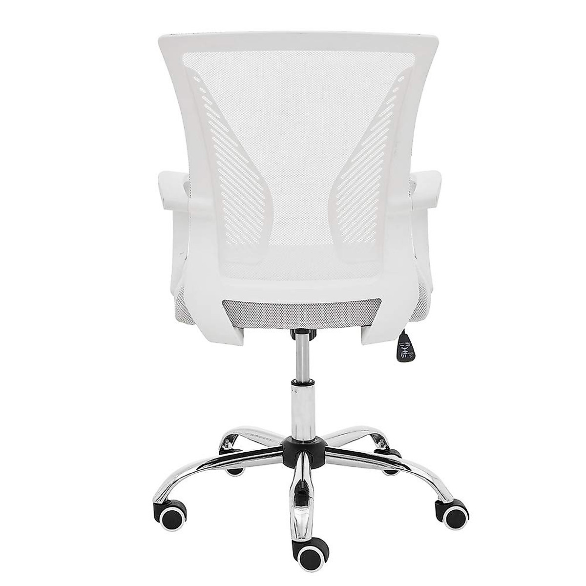 Modern Home Zuna Mid-Back Office Task Chair - Ergonomic Back Supporting Mesh Back Desk Chair (White/White)