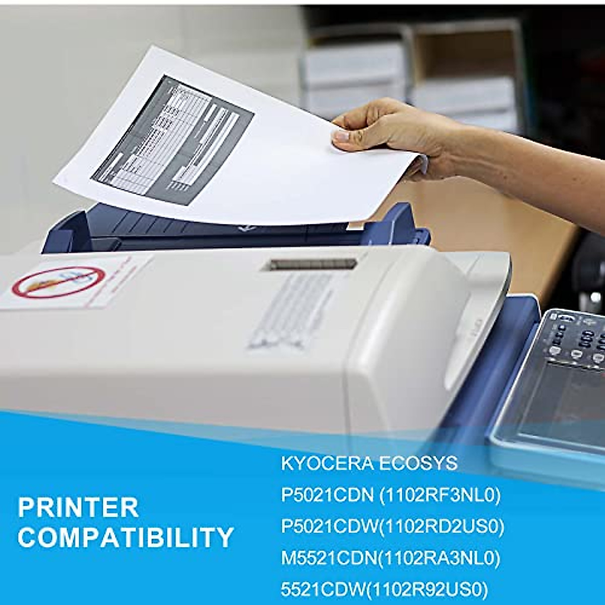 TK5232 Toner Cartridge, 4 Pack Black/Cyan/Magenta/Yellow TK-5232 1T02R90US0 1T02R9CUS0 1T02R9BUS0 1T02R9AUS0 Compatible with Kyocera ECOSYS P5021cdn P5021cdw M5521cdnM5521cdw(1102R92US0) Printer