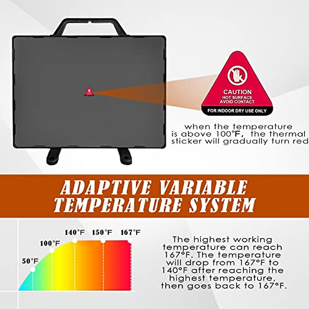 Coop Heater with thermostat Pet Warmer Heater pet heater for dog cat chicken Coop Heater 140 Watt Compact Heating Panel Heater