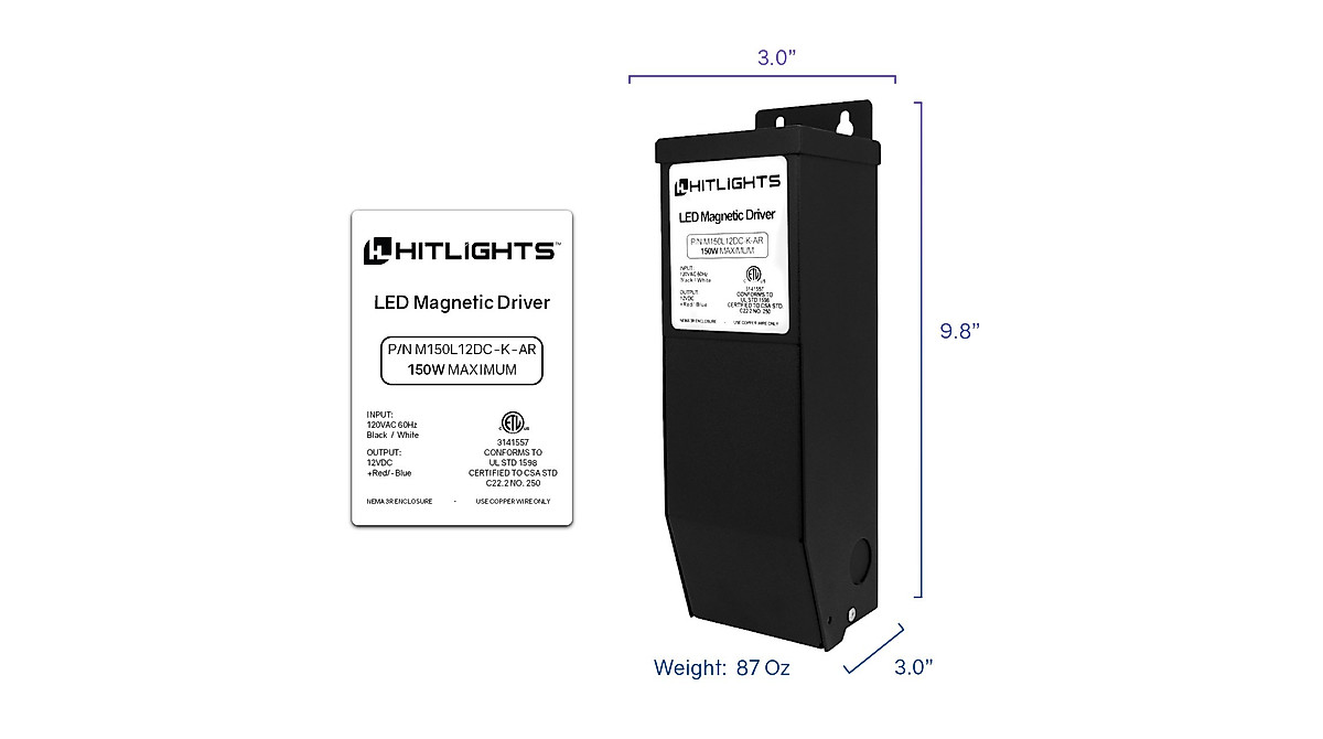 HitLights 150W Dimmable LED Driver Transformer