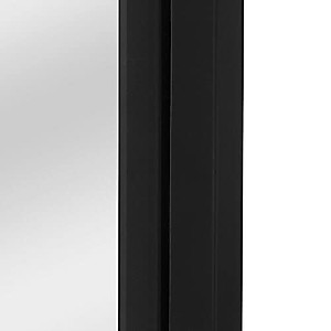 OBIOZZ Floor Mirror, Full Body Mirror Full Length Mirror Standing 64.5 Inch High Black Frame with Floor Stand Wrought Iron Full-Length Mirror Dressing Mirror for Bedroom Living Room