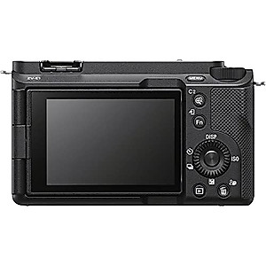 Sony Alpha ZV-E1 Full-Frame Vlog Mirrorless Lens Camera (Black) (ILCZVE1/B) + Case + 64GB Card + Card Reader + Flex Tripod + Memory Wallet + Cleaning Kit (Renewed)
