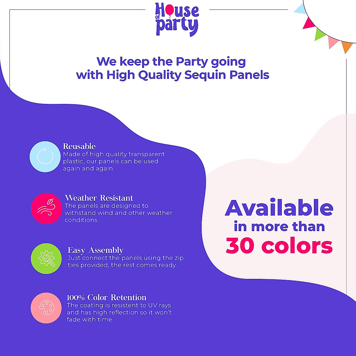 HOUSE OF PARTY Pink Shimmer Wall Backdrop Panels - 24 Pcs | Valentine's Day Square Sequin Backdrop, Shimmer Backdrop for Birthday, Wedding, Baby Shower, Bachelorette Party & Valentines Day Decorations