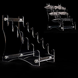 Dagger Rack Butterfly Knife Rack Knife Display Rack Knife Storage Rack Acrylic Desktop Display Rack EDC Mini Knife Rack (Transparent)