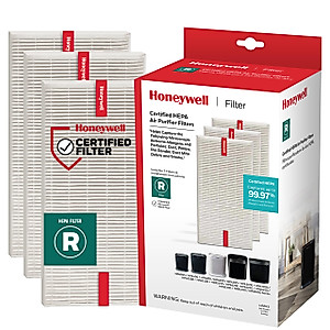 Honeywell HEPA Air Purifier Filter R, 3-Pack for HPA 100/200/300 and 5000 Series - Airborne Allergen Air Filter Targets Wildfire/Smoke, Pollen, Pet Dander, and Dust