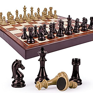 15" Acrylic+Metal Chess Sets for Adults Kids with Zinc Alloy + Acrylic Chess Pieces & Portable Folding Wooden Chess Board Travel Chess Sets Board Game – Metal Staunton Chess Pieces with Storage Box