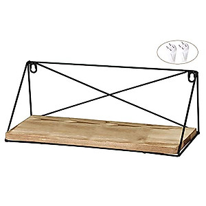 LASHMADY Wood Floating Wall Shelf,Floating Shelf Bathroom,Hanging Shelves 15.8 Inch,Rustic Home Decor,for Living Room, Kitchen, Bedroom