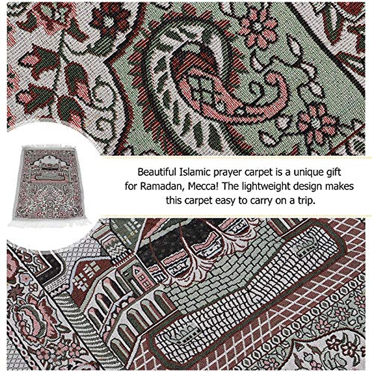 ABOOFAN 1 Pc Muslim Prayer Mat Mosque Comfortable Prayer Rug Portable Prayer Rug