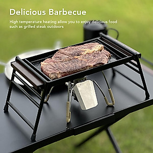 GLOGLOW Portable BBQ Grill Pan, Multi Functional Design, Height, Delicious Barbecue, with Storage Bag, for Outdoor Camping, Picnics, and Travel, Camping Griddle Set