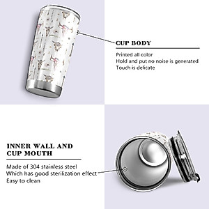 Jihqo Western Cow Skull Tumbler with Lid and Straw, Insulated Stainless Steel Tumbler Cup, Double Walled Travel Coffee Mug Thermal Vacuum Cups for Hot & Cold Drinks 20oz