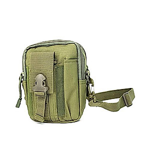 Small Shoulder Bag Utility Fashion Crossbody Purse Pockets Casual Tactical Backpack Women Men Cell Phone Holder (Olive)