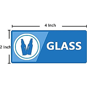 Top label Recycle Label Stickers for Trash Can,Trash Sorting Recycling Sticker Sign for Use in Home and Office,4x2 Inch,20 Pcs