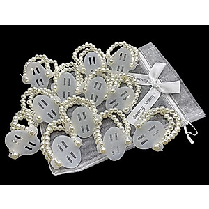 Sovenny 12 Pieces Elastic Pearl Wrist Bands Wristlets Corsage Accessories for Wedding Prom Flowers