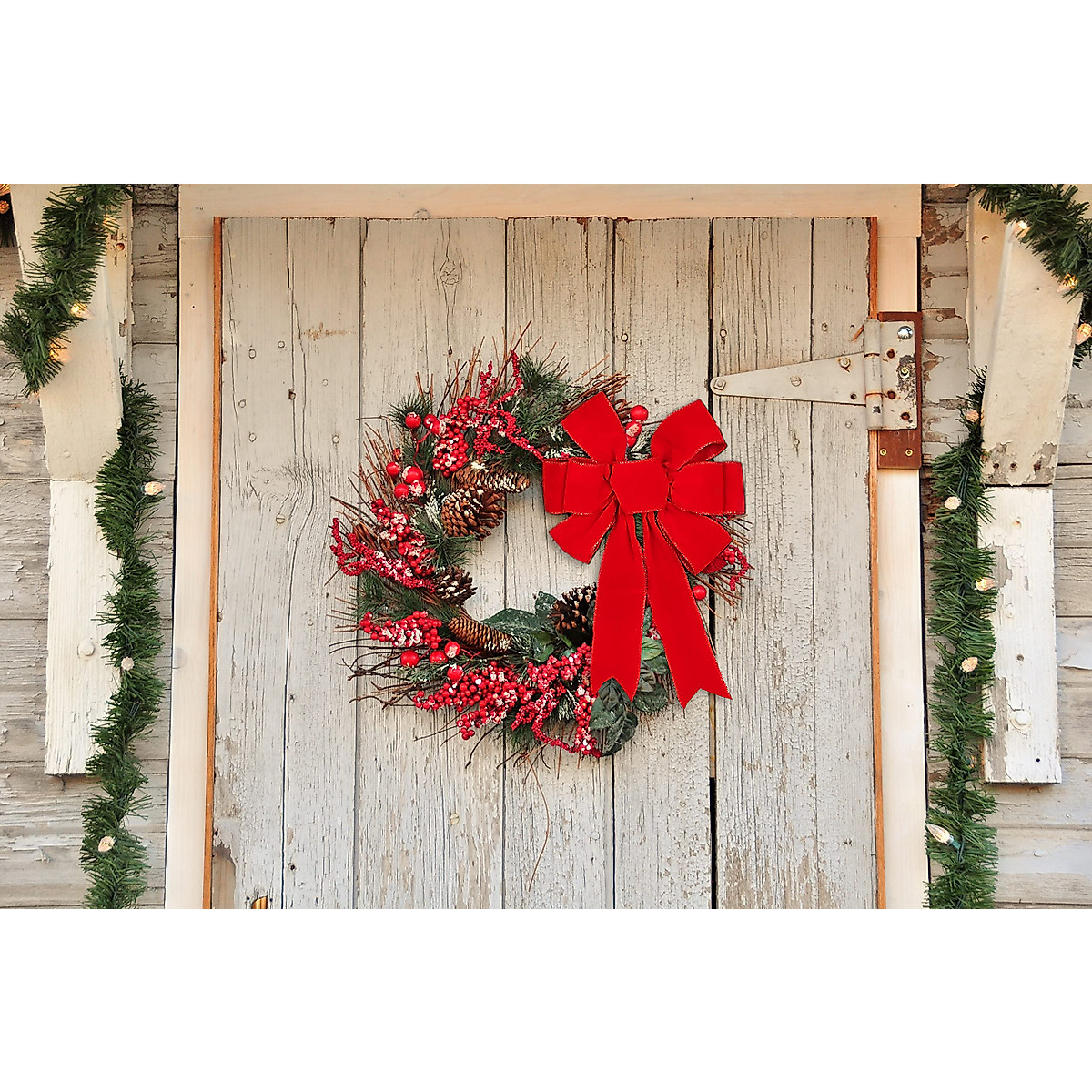 SIMISI RIBBON Red Bows Christmas Decorations Big Wired Velvet Bow with Gold Border for Wreaths Outdoor, Gift Wrapping, Tree Topper, Outside (12 * 14 inch)